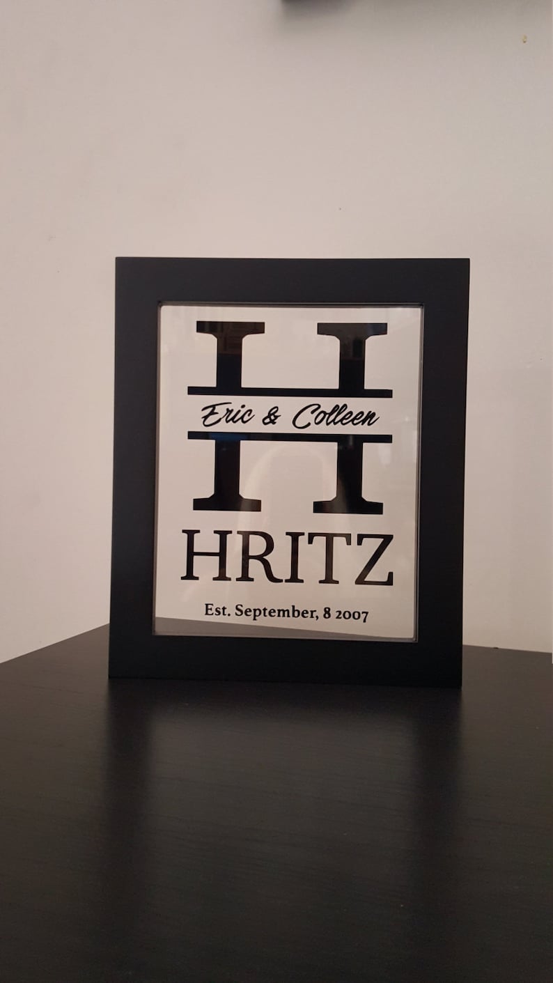 Family Name Wedding Date Frame | Etsy