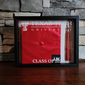 Etched Graduation Cap Tassel Shadowbox: University Keepsake Frame - ANY ...