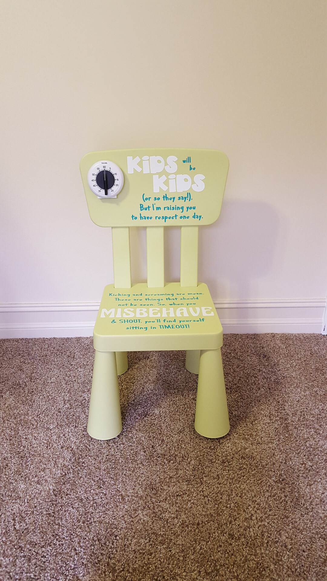 VINYL ONLY - Kids Time Out Chair Vinyl Decal - Neutral Quote - Etsy