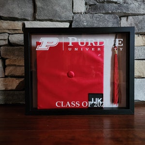 Etched Graduation Cap Tassel Shadowbox: University Keepsake Frame - ANY ...