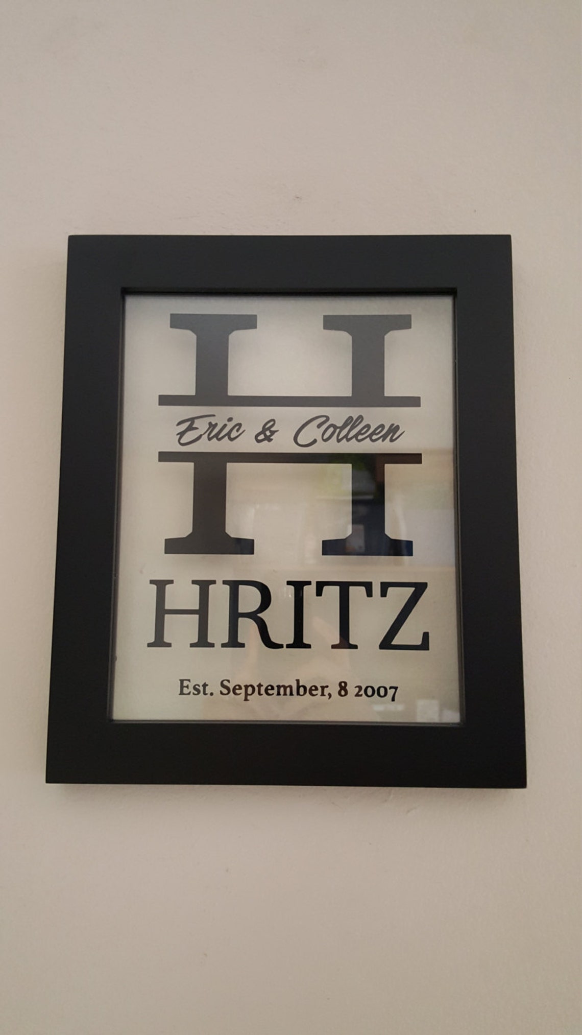 Family Name Wedding Date Frame | Etsy