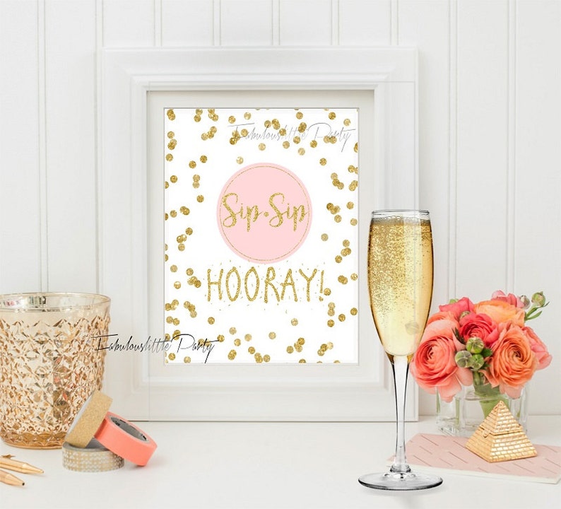 Sip Sip Hooray Sign Sip and See Party Birthday Decoration - Etsy