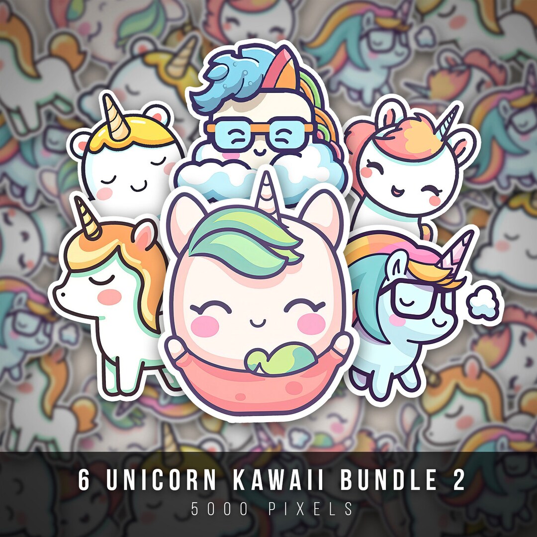 Cute Unicorn Kawaii Printable Nursery Decor DIY Party Decor Digital ...