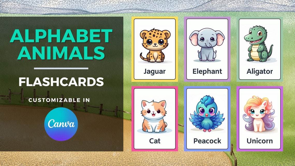 Downloadable Farm Animal ABC Flash Card for Kids, Editable, Printable ...