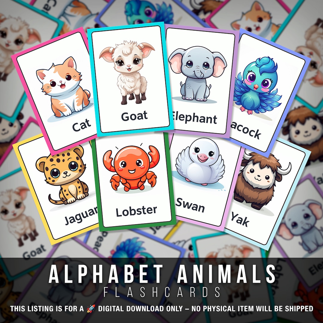 Downloadable Farm Animal ABC Flash Card for Kids, Editable, Printable ...
