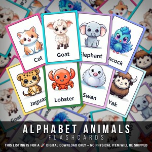 Downloadable Farm Animal ABC Flash Card for Kids, Editable, Printable ...