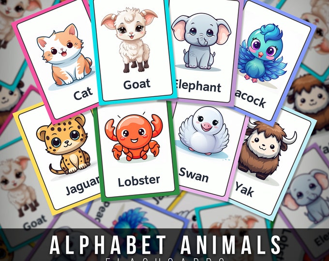 Downloadable Farm Animal ABC Flash Card for Kids, Editable, Printable ...