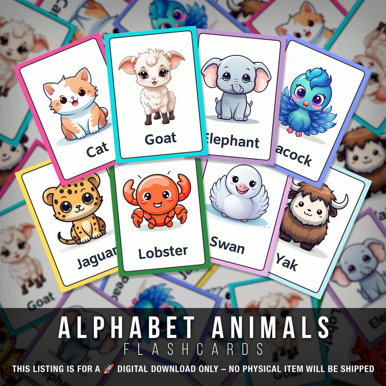 Downloadable Farm Animal ABC Flash Card for Kids, Editable, Printable ...