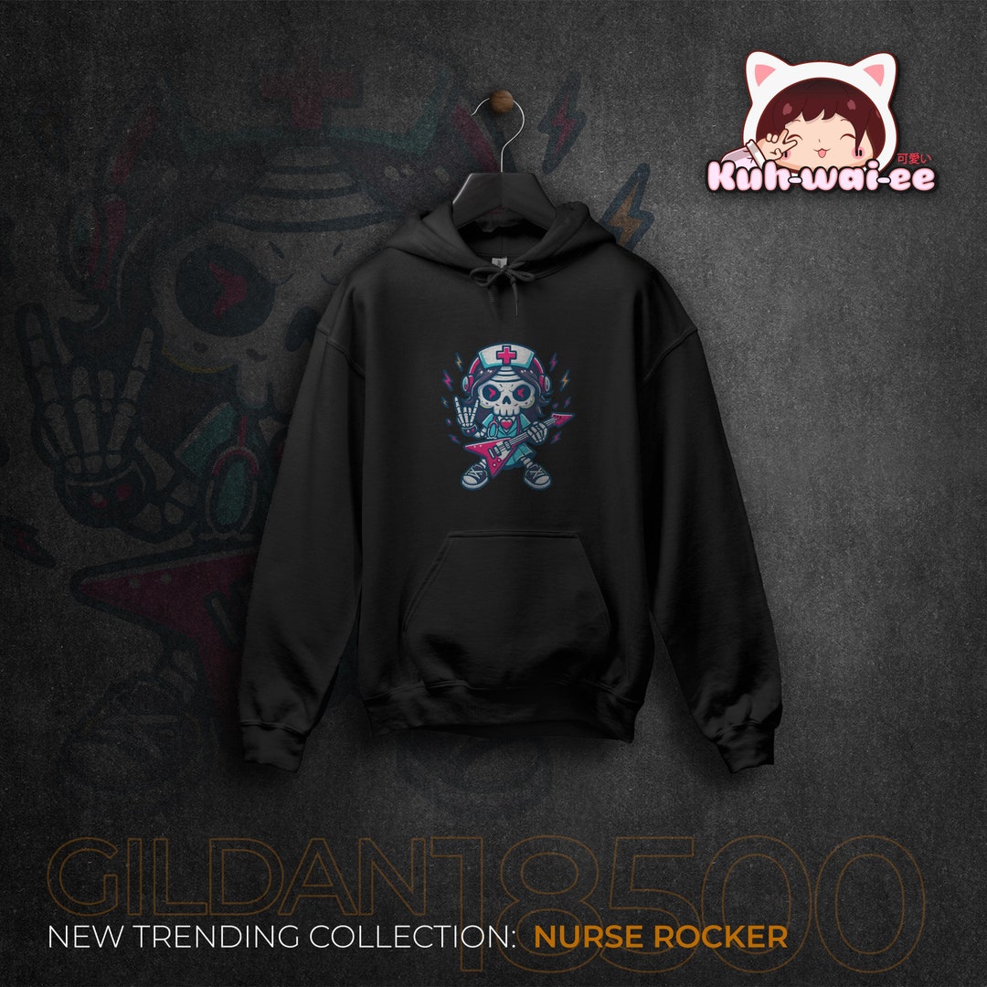 Nurse Rocker T-shirt Skeleton Nurse With Guitar, Skull Healthcare Punk ...