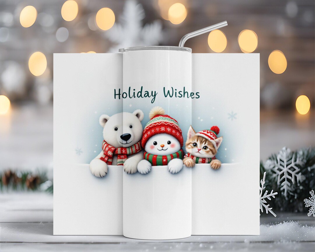 Cute Winter Holiday Digital Download PNG, Sublimation Christmas Animals ...