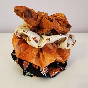 Scrunchies Fall Orange Leaf Scrunchies Pumpkin Scrunchies Autumn Leaf ...