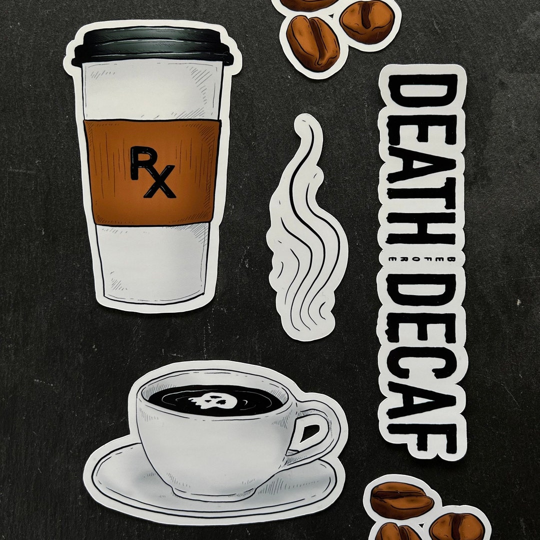 Coffee Series Sticker Set RX To-go Coffee Cup, Skull Cappuccino, Death ...