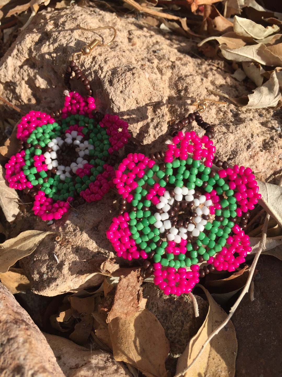 Shipibo Ayahuasca Flower Earrings - Etsy