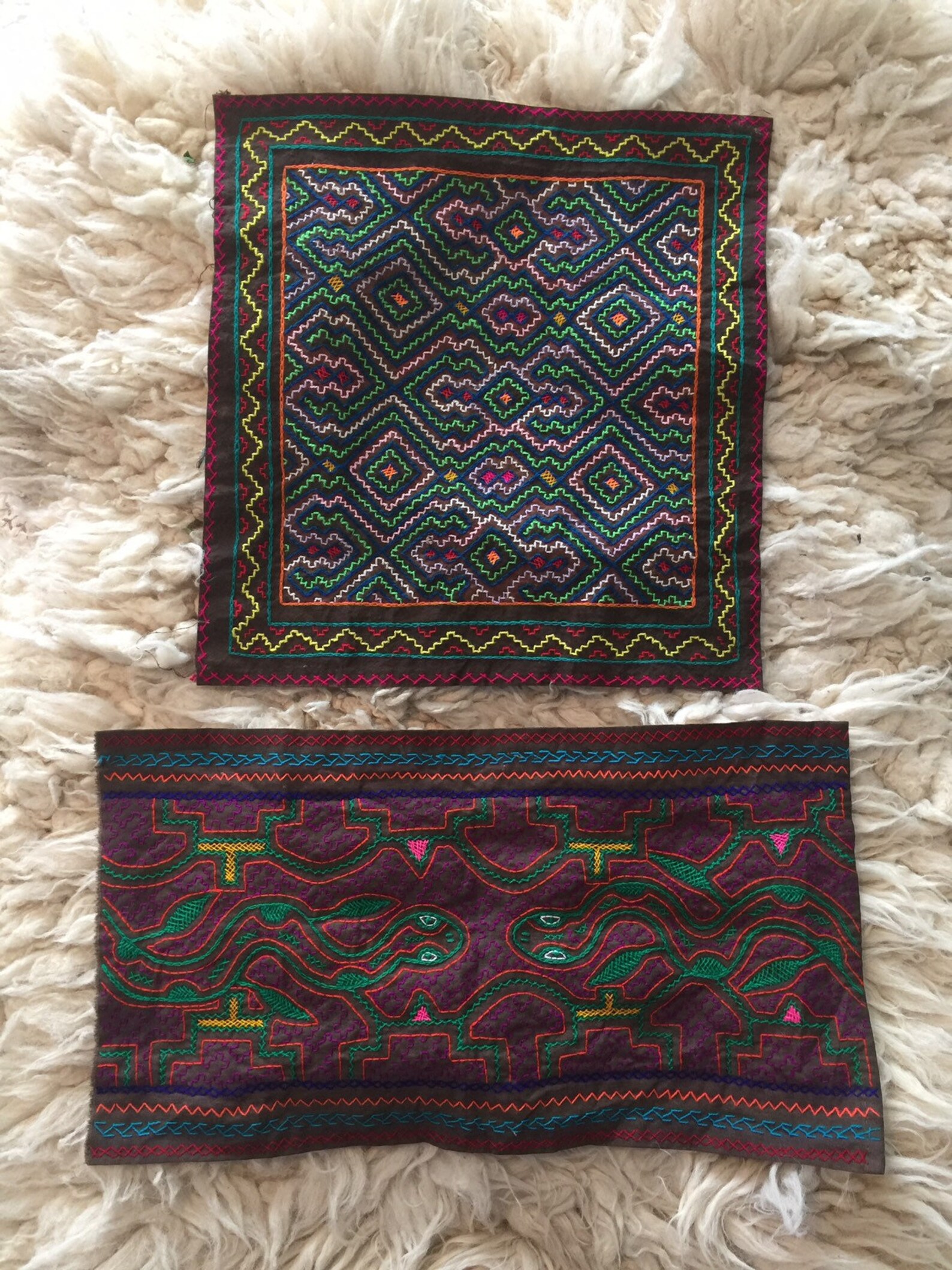 Shipibo Handmade Ayahuasca Serpents Embroidery - Etsy