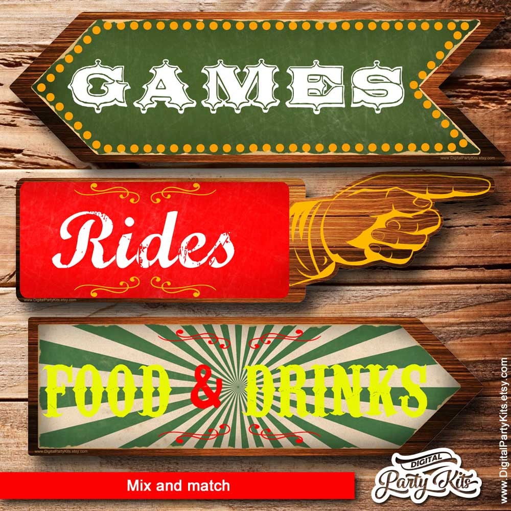 Circus Signs | Carnival Signs | Directional Signs | Arrow Signs ...
