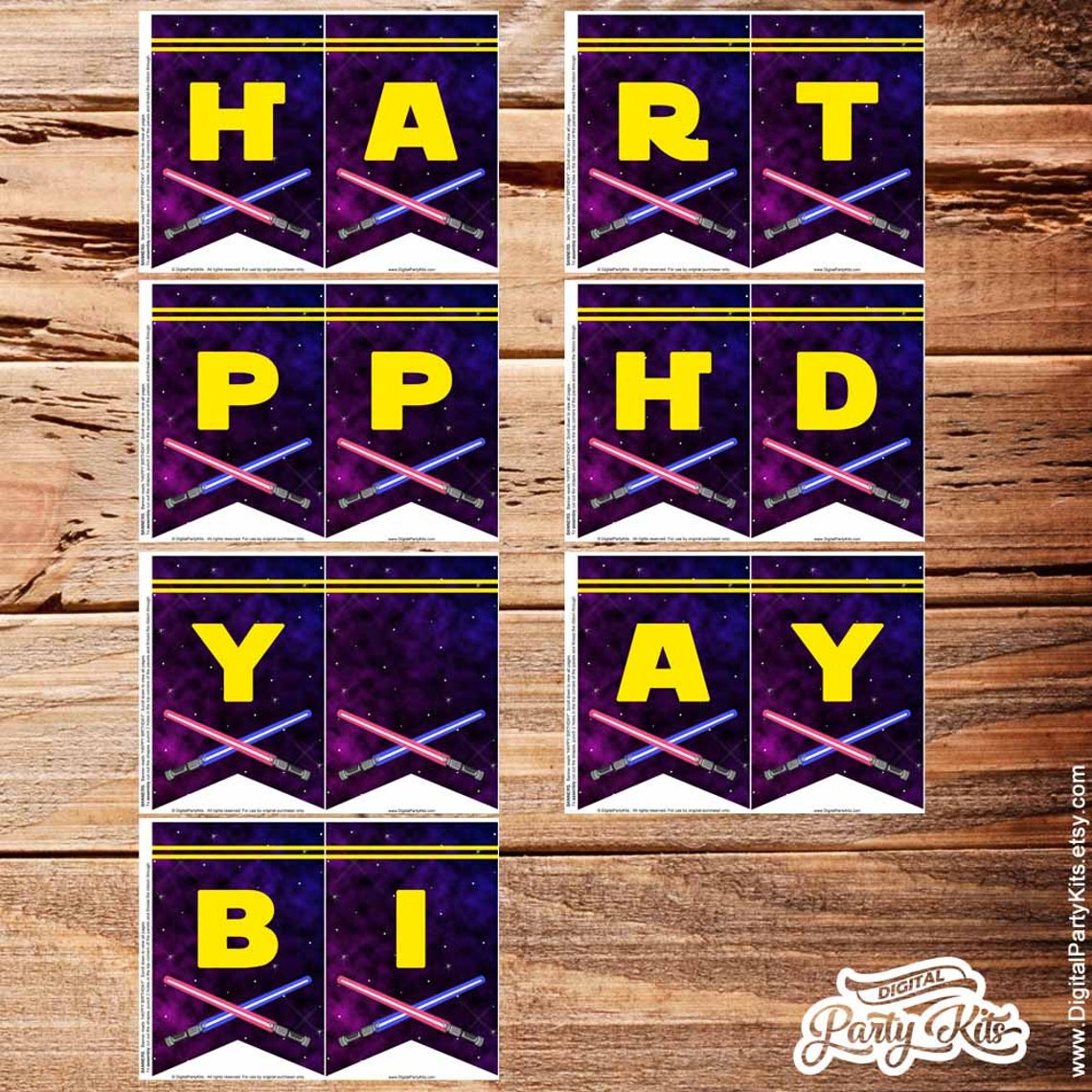 Star Wars Banner / Star Wars Pennant EDITABLE & PRINTABLE - Etsy