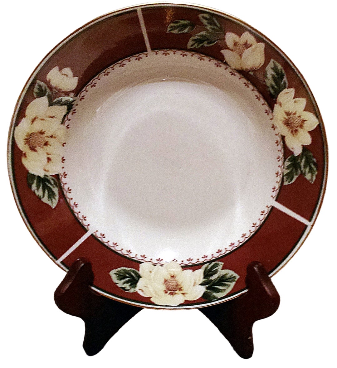 Gibson Magnolia Bloom Dinner Plates, Stoneware Plates, Cottage Plates ...