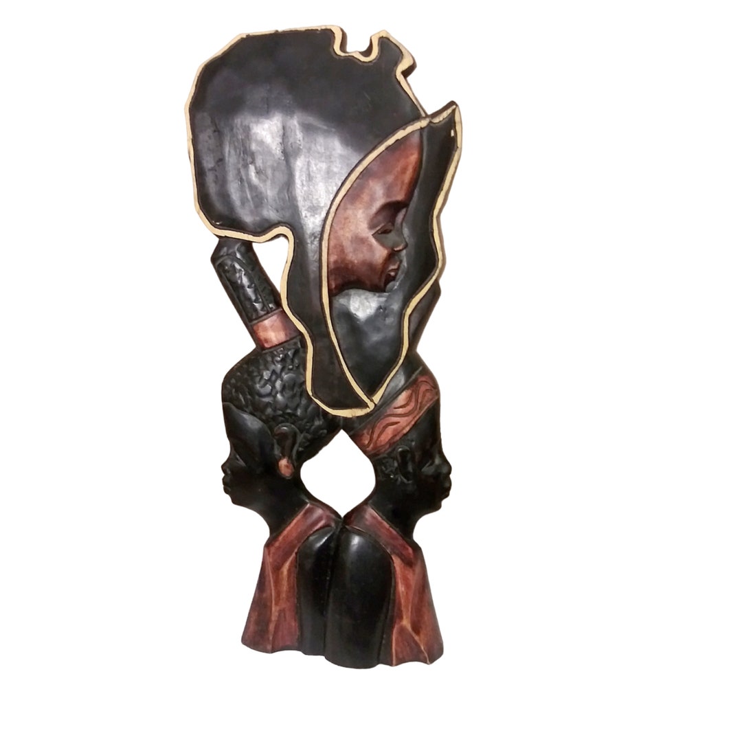 African Wood Wall Sculpture, Wall Plaque, Hand Made African Wall Art ...