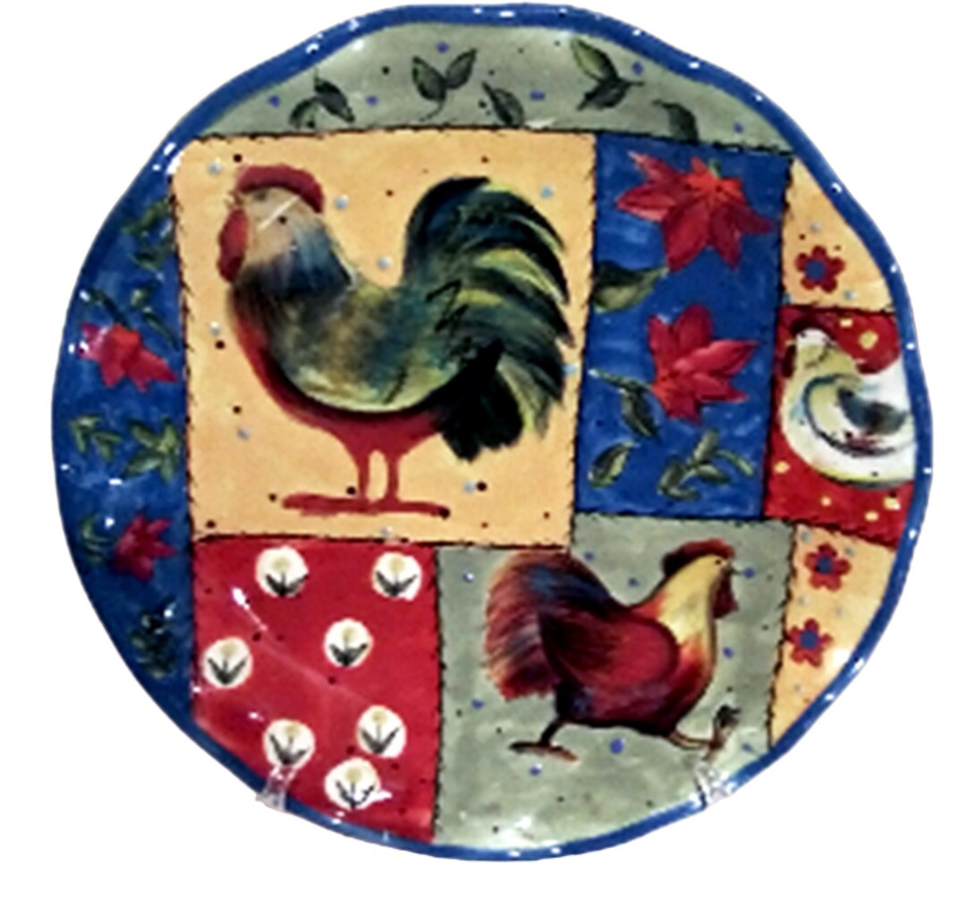 Certified International Susan Winget Rooster Plate, Farmhouse Kitchen ...