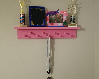 Wall Shelf / Trophy Shelf and Metal hanger / Kids room shelves | Etsy