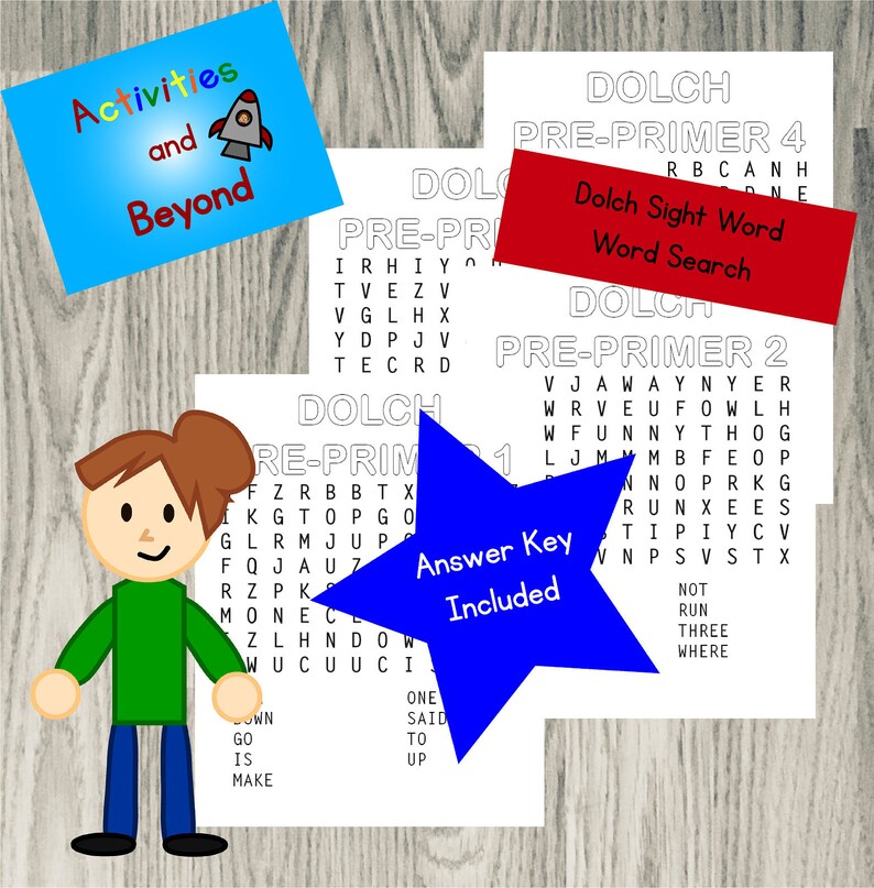 Printable Dolch Pre-primer Sight Words Word Search - Pre-k ...