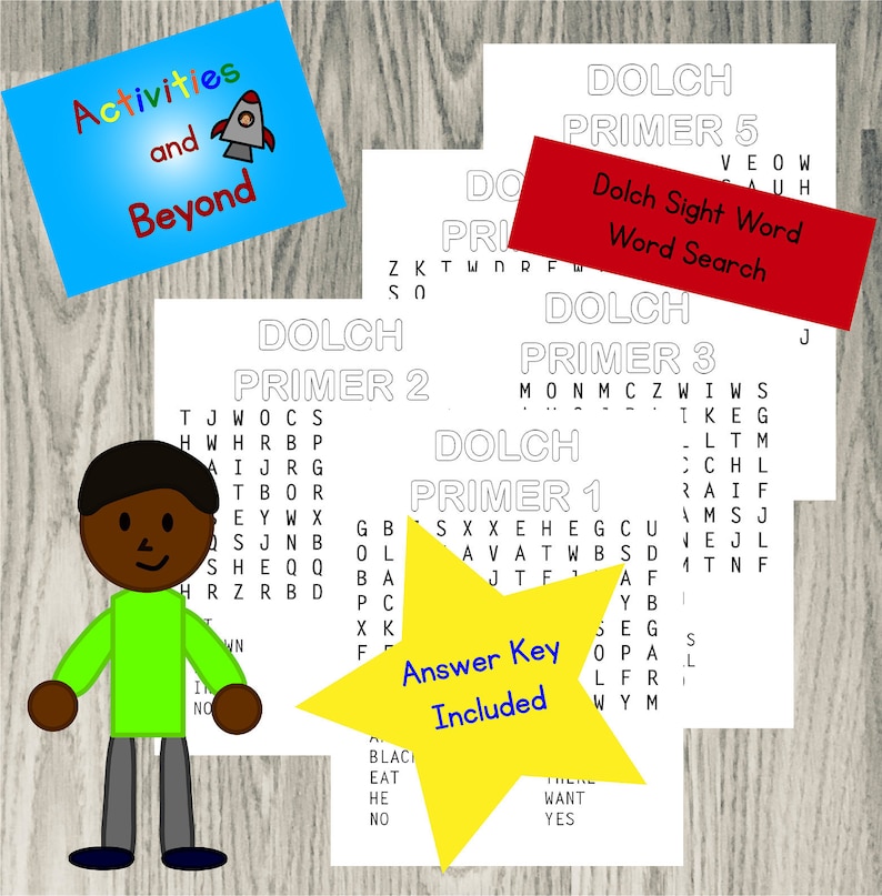 Printable Dolch Primer Sight Words Word Search - Pre-k, Kindergarten ...