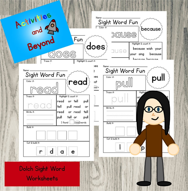 46 Page Printable Dolch Second Grade Sight Words Worksheets ...