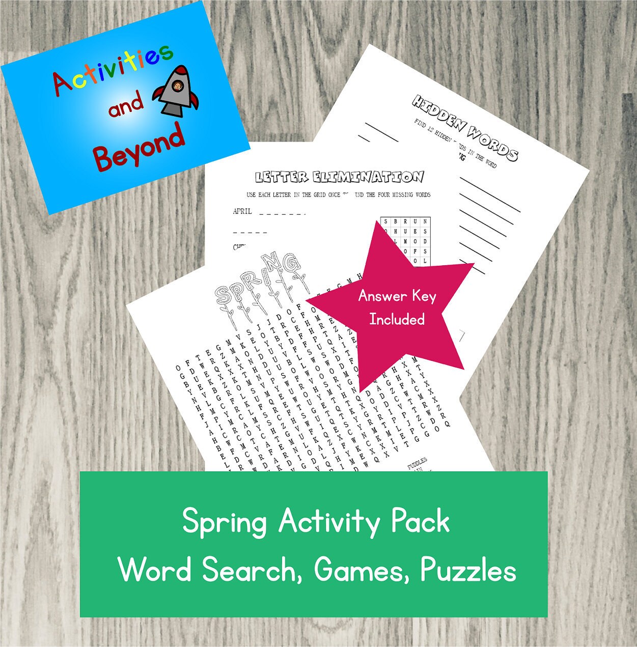 Printable Spring Activity Pages Word Search, Word Scramble, Code Words ...