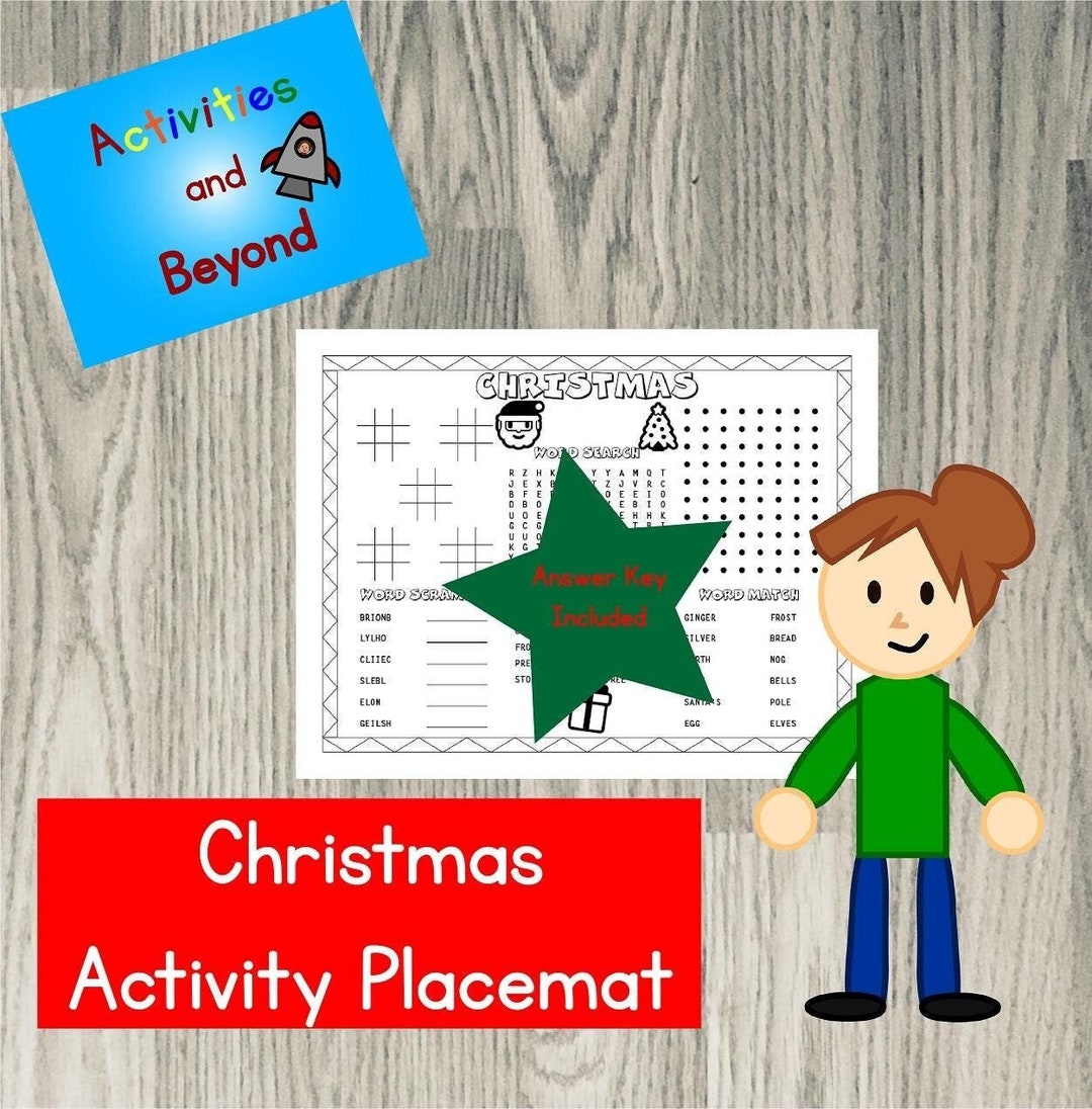 Printable Christmas Placemat Activity Page Placemat, Merry Christmas ...