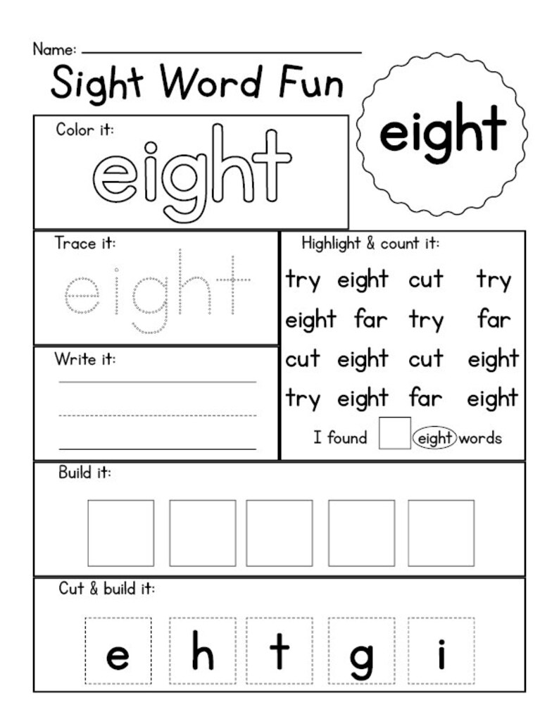 41 Page Printable Dolch Third Grade Sight Words Worksheets K, 1st, 2nd ...