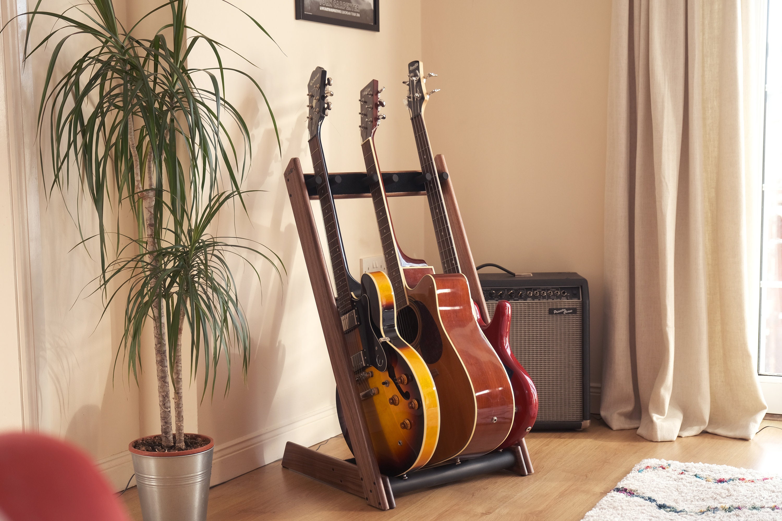 Ruach GR-3 Customisable 3 Way Wooden Guitar Rack and Holder - Etsy UK