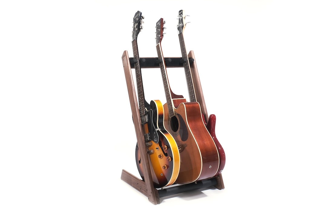 Ruach GR-3 Customisable 3 Way Wooden Guitar Rack and Holder for Guitars ...
