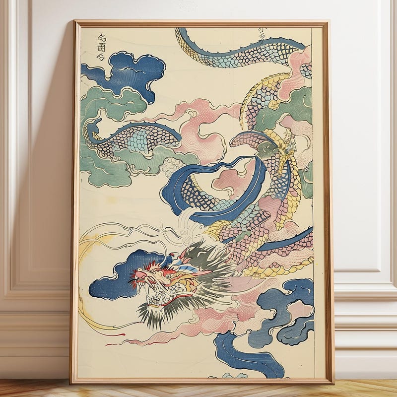 Japan Dragon Painting - Etsy