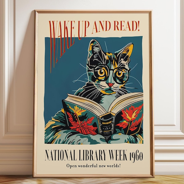National Library Week Poster - Etsy