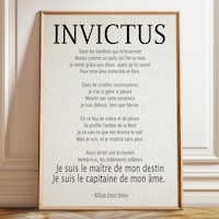 Invictus Poem 1895 William Ernest Henley Famous Poem Poster Living Room ...