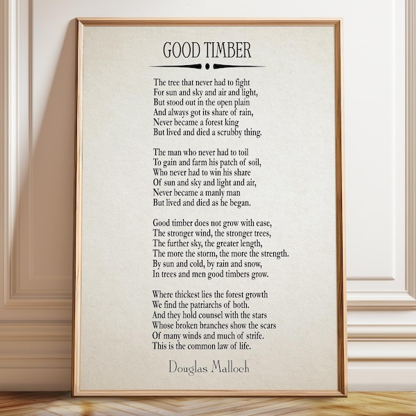 Good Timber Poem - Etsy