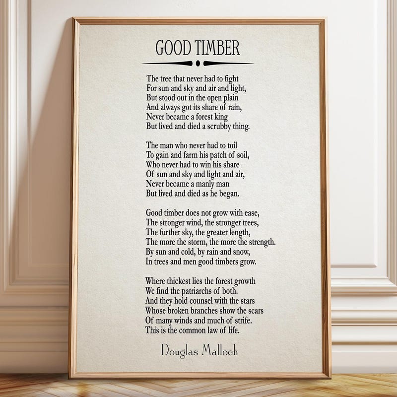 Good Timber Poem - Etsy