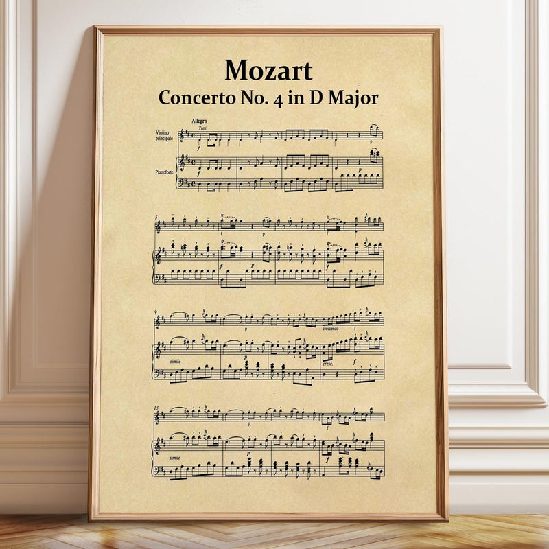 Mozart Sheet Music Wall Art - Etsy