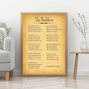 The Builders Poem by Henry Wadsworth Longfellow Inspiring | Etsy