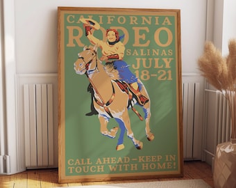 1935 Cowboy & Rodeo Map Jo Mora Print Vintage Rodeo Poster Cowboy Print ...