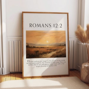 Romans 12:2 Bible Verse Poster | Christian Modern Print Wall Art ...