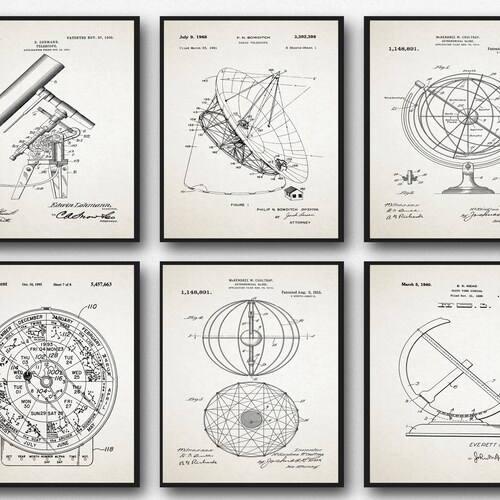 Astronomy Poster Set of Astronomy Patent Prints Astronomy Wall - Etsy