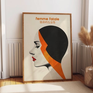 Stylish Woman Poster - Modern Noir Art Wall Decor - Femme Fatale Wall ...