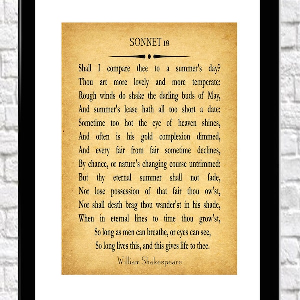 Sonnet 18 - Etsy