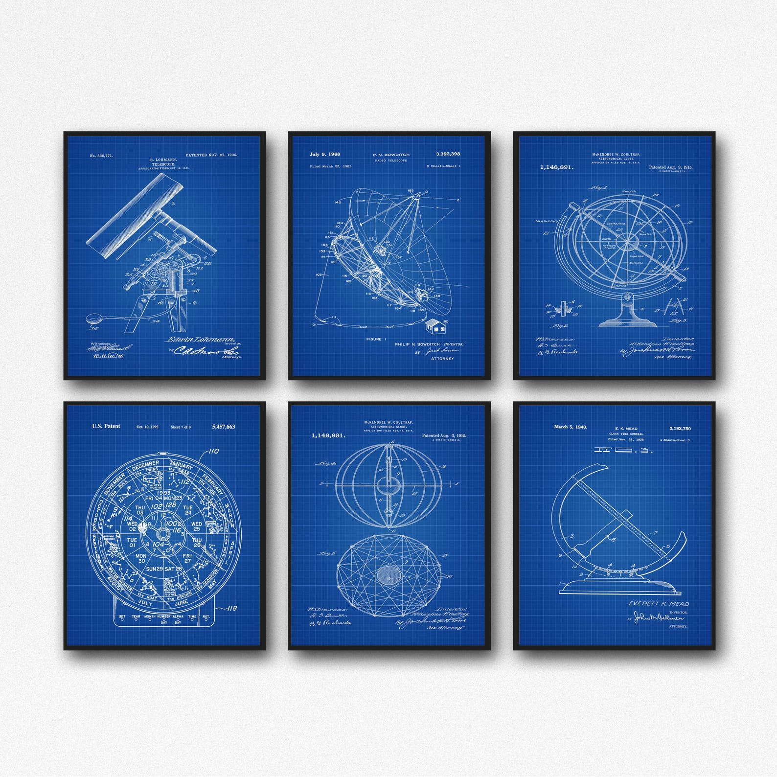 Astronomy Poster Set of Astronomy Patent Prints Astronomy Wall - Etsy