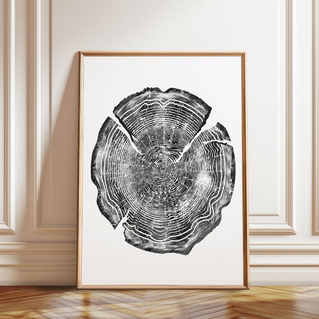 Tree Ring Print Vintage Tree Black and White Tree Ring Poster – Poster ...