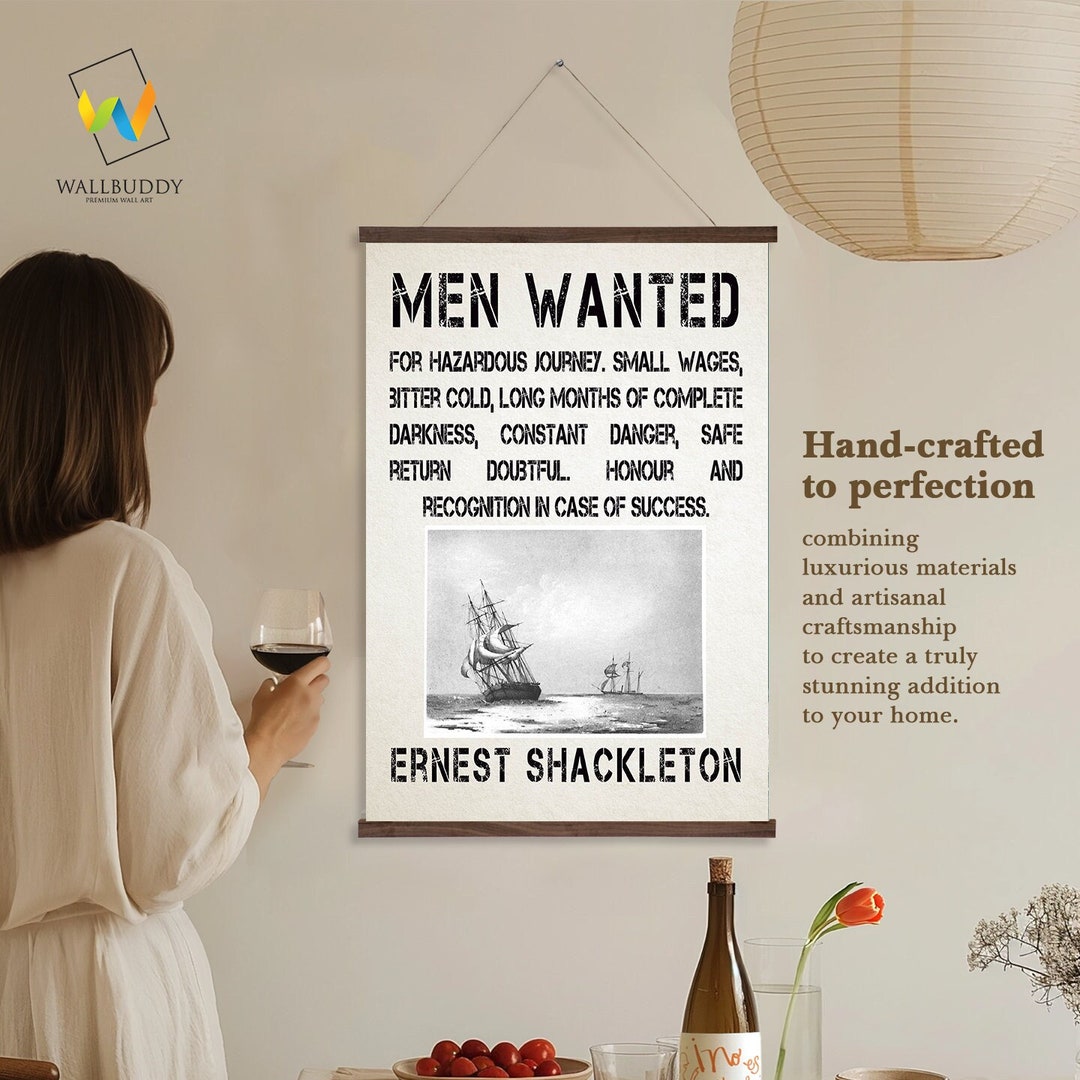 Ernest Shackleton Men Wanted Wall Hanging Antarctica Expedition ...