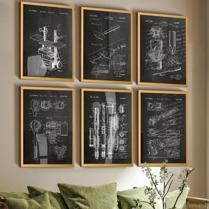 Mechanic's Haven: Set of 6 Mechanical Tools Patent Posters &prints ...