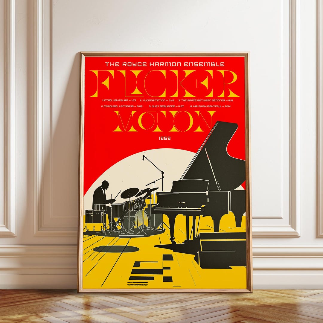 Retro Jazz Ensemble Art Print: Abstract Musician Poster - Etsy