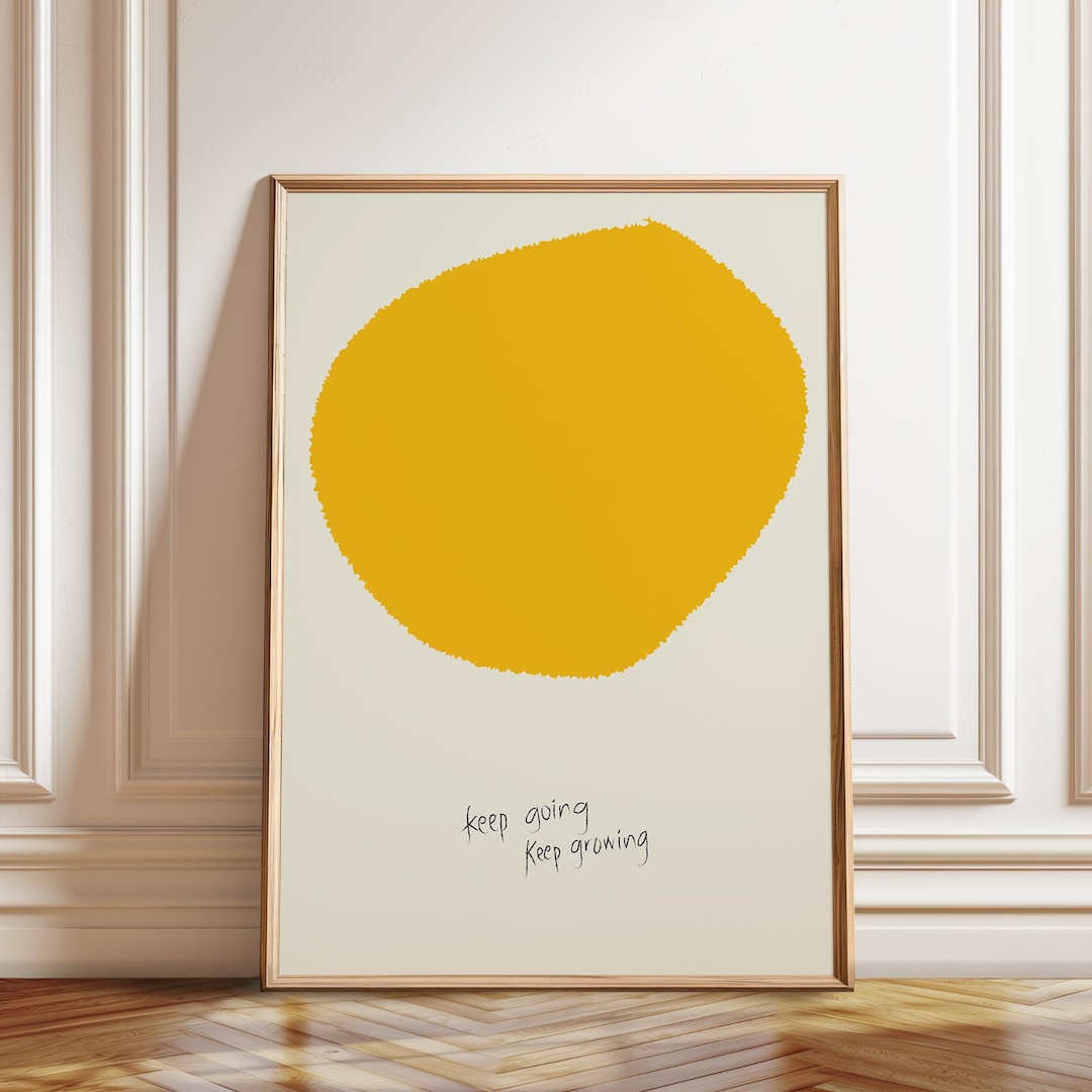 Keep Going Keep Growing Print: Minimalist Yellow Abstract Art - Etsy